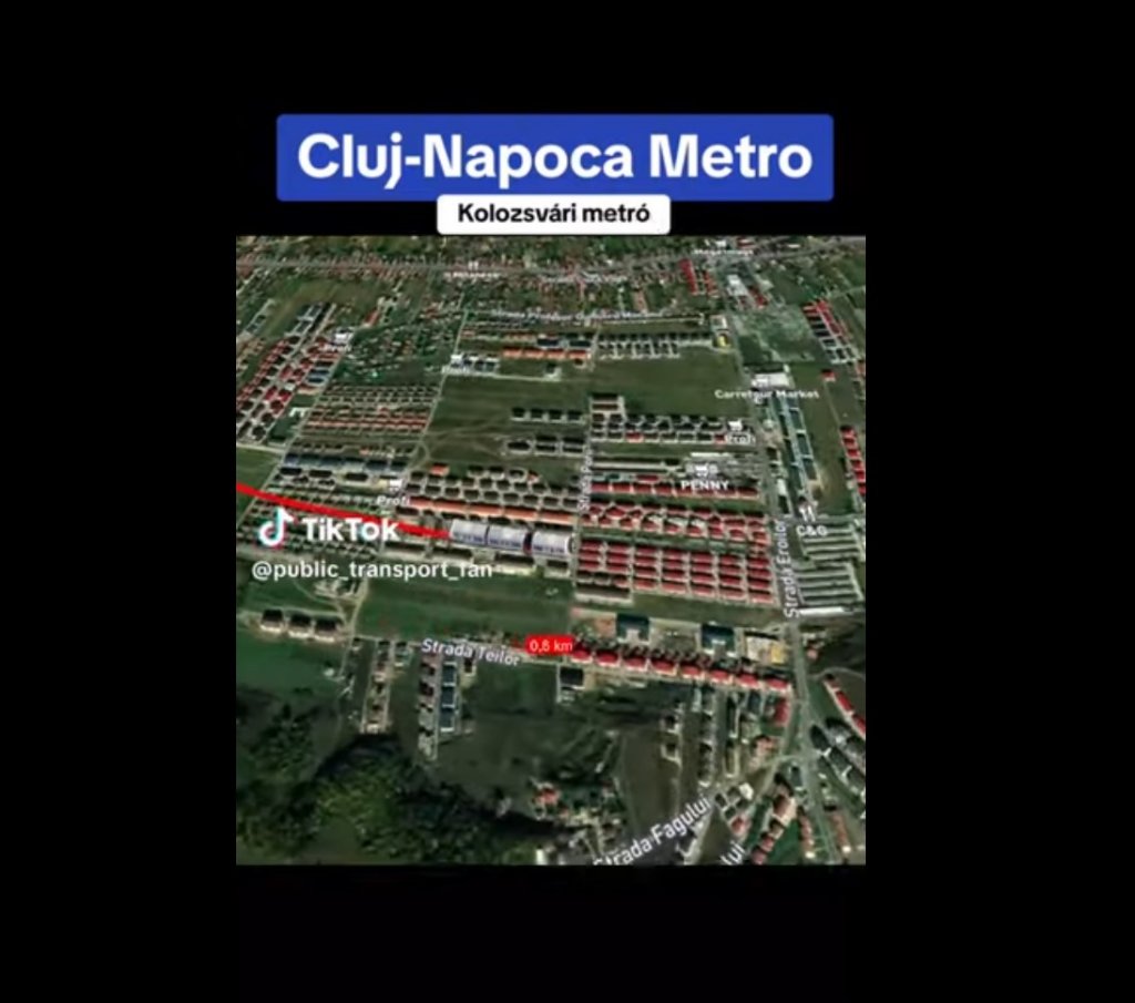 Ziua de Cluj | Harta 3D cu traseul liniei de metrou din Cluj Napoca